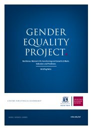 GENDER EQUALITY PROJECT - Melbourne Business School