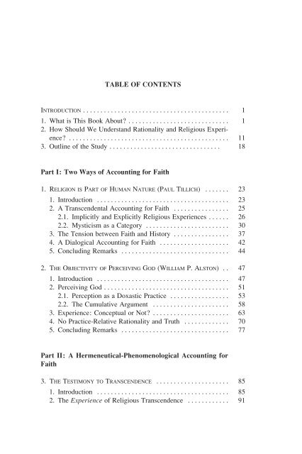 TABLE OF CONTENTS INTRODUCTION ... - Peeters
