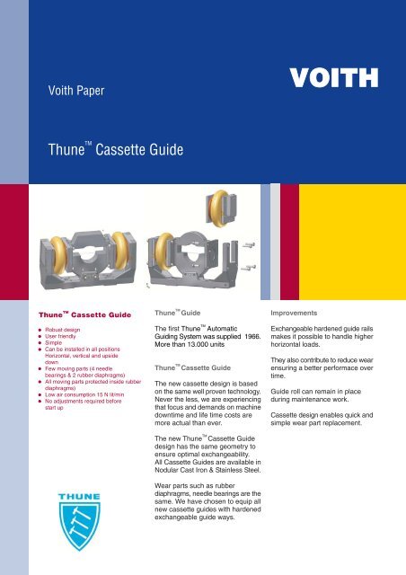 ThuneTM Cassette Guide - Voith