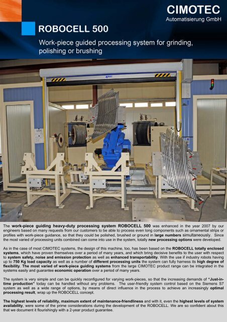 ROBOCELL 500 englisch.pub - CIMOTEC Automatisierung Gmbh