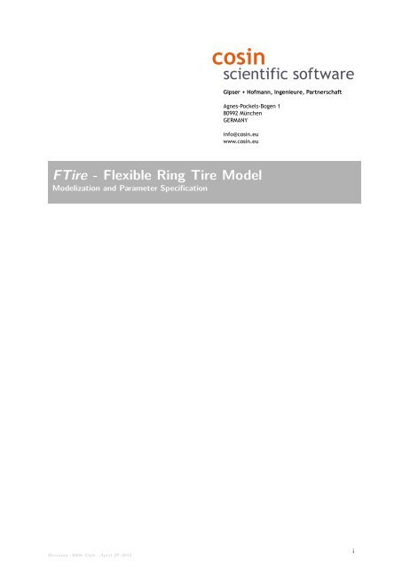 FTire Model Documentation - cosin scientific software
