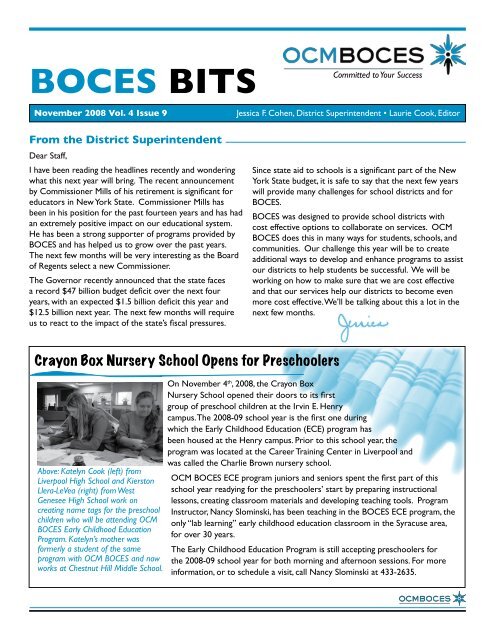 Crayon Box Nursery School Opens For Preschoolers - OCM Boces