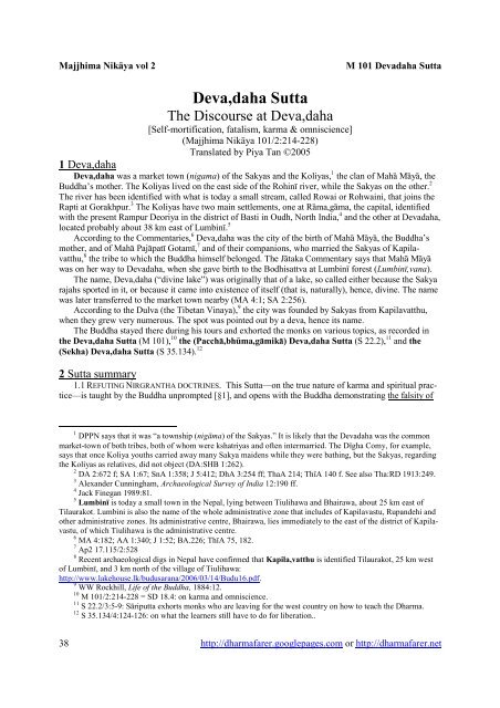 Devadaha Sutta - The Dharmafarers