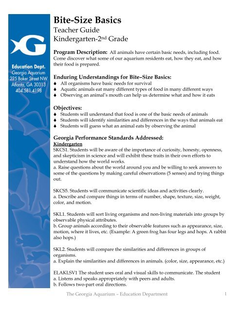 Bite- Size Basics - Georgia Aquarium