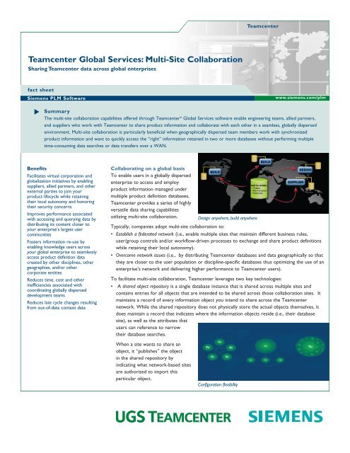 Teamcenter Multi-site Collaboration fact sheet