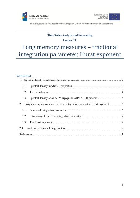 Fractional Integration Parameter Hurst Exponent