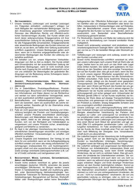 DER HILLE & MÃ LLER GMBH - Tata Steel