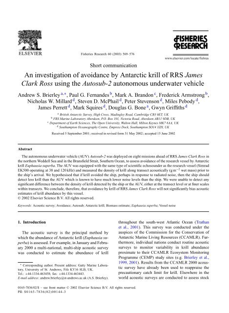 Autosub-2 - University of St Andrews