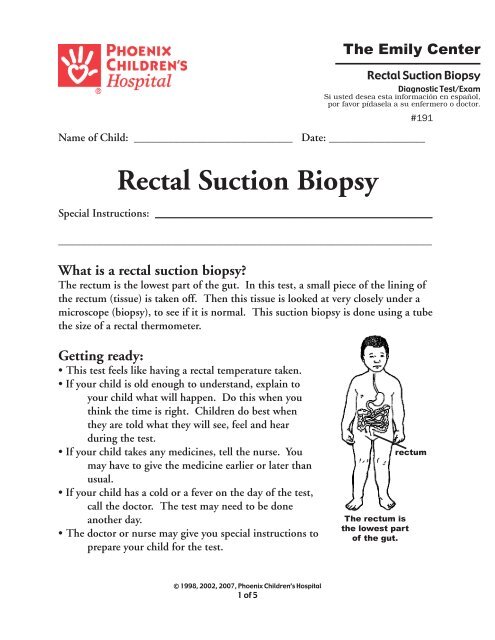 Rectal Suction Biopsy 191 - Phoenix Children's Hospital