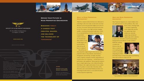 SAWE Student Brochure - Society of Allied Weight Engineers