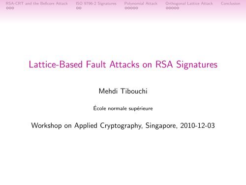 Lattice-Based Fault Attacks on RSA Signatures