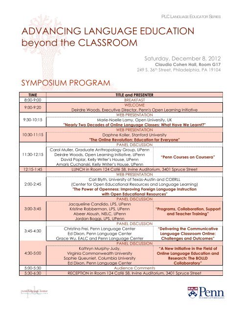 ADVANCING LANGUAGE EDUCATION beyond the CLASSROOM