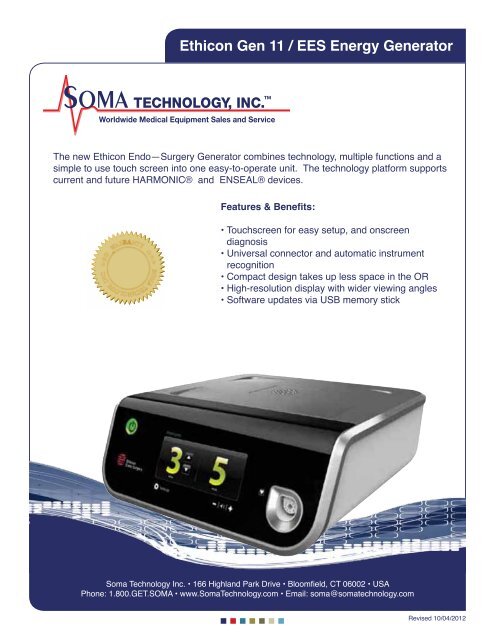 Ethicon Gen 11 / EES Energy Generator - Soma Technology, Inc.