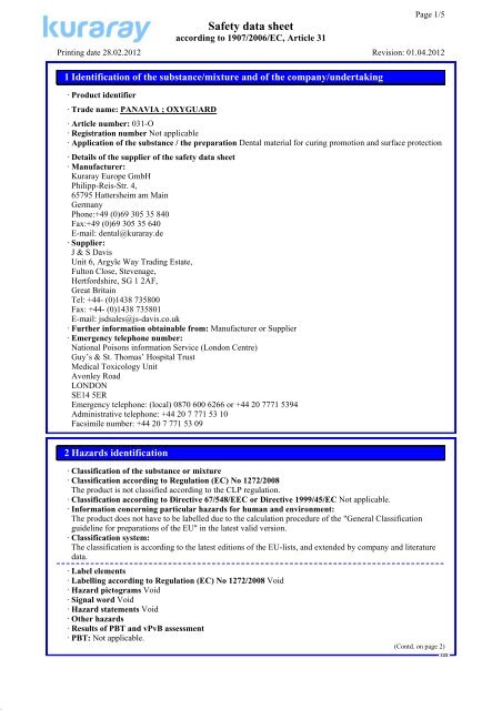Safety data sheet - Kuraray Dental