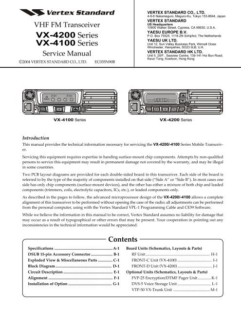 VX-4200 Series VX-4100 Series - R-One Trading Pte Ltd