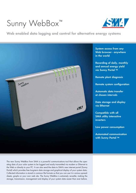 SMA WebBox Datasheet final.pdf - Energy Matters