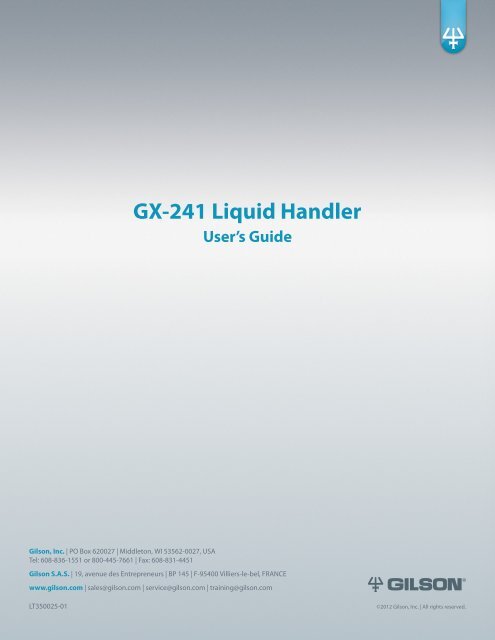 GX-241 User Guide - Gilson