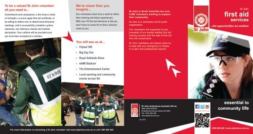 First Aid Services Volunteer brochure (pdf) - St John Ambulance ...