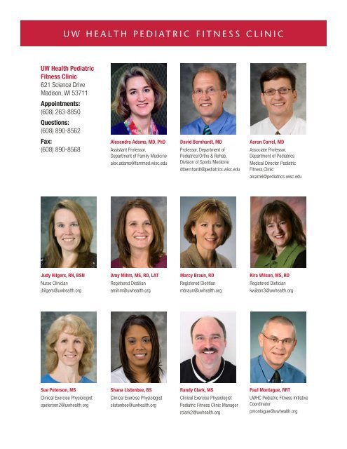 UW HEALTH PEDIATRIC FITNESS CLINIC