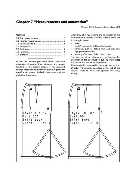 Measurements and annotation - Grafis