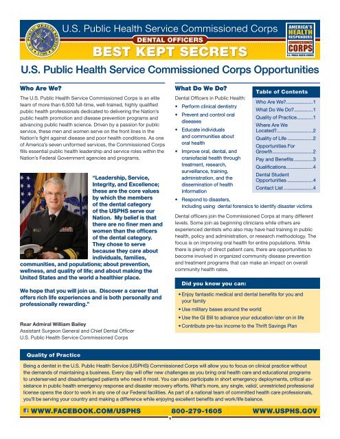 best kept secrets - U.S. Public Health Service Commissioned Corps