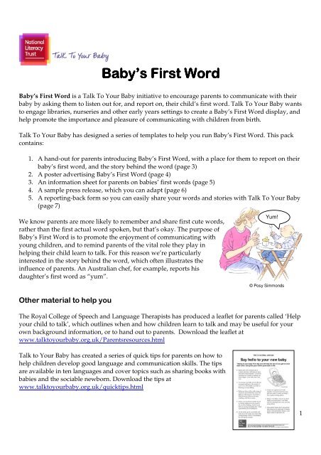 Baby's First Word pack - National Literacy Trust