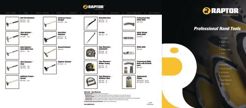 Professional Hand Tools - raptor