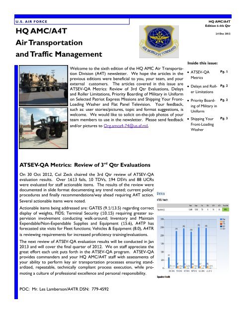 HQ AMC/A4T Air Transportation and Traffic Management