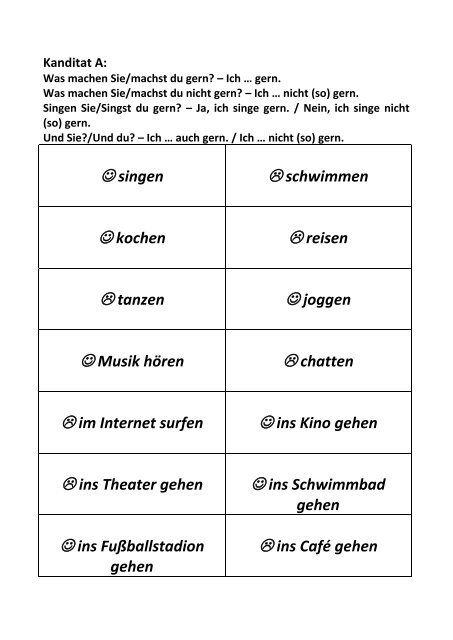 Was machen Sie/machst du gern? - CLAdeutsch