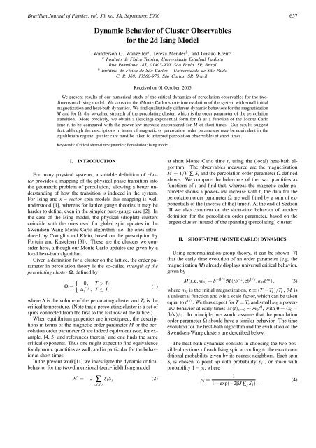 Dynamic Behavior of Cluster Observables for the 2d Ising Model