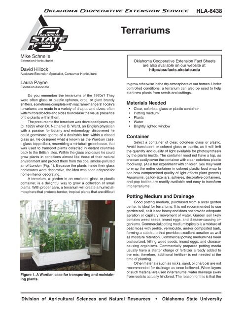 Terrariums - OSU Fact Sheets - Oklahoma State University