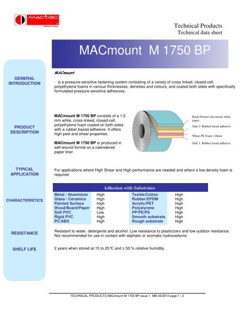 MACmount M 1750 BP - MACtac