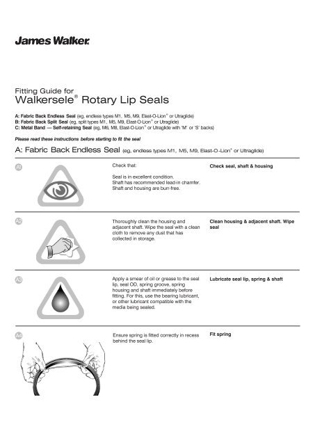 Walkersele fitting guide - James Walker