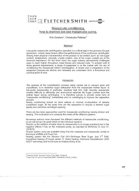 Massecuite conditioning, how to improve low raw massecuite curing.