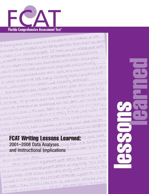 FCAT Writing Lessons Learned - Bureau of K-12 Assessment ...