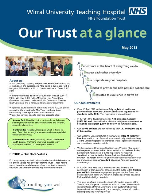 Our Trust at a Glance - Wirral University Teaching Hospital NHS ...