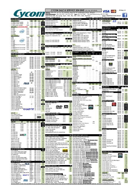 Copy of Cycom.pricelist.2012 (NEW) - Hardwarezone.com