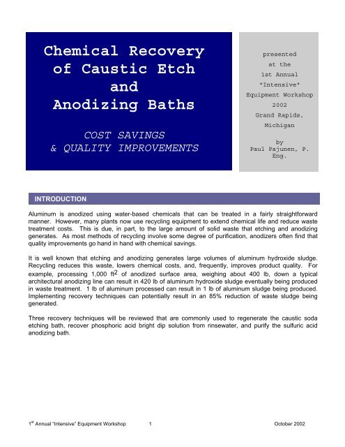 GENERATOR ACID PURIFICATION - Eco-Tec