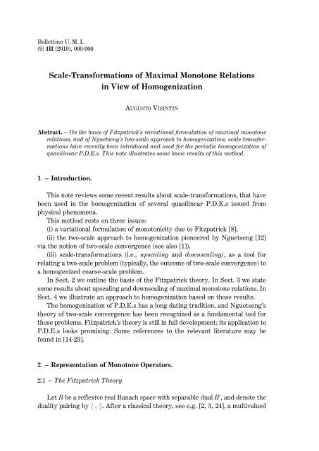 Scale Transformations Of Maximal Monotone Relations In View Of