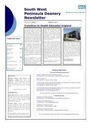 Specialty Training - South West Peninsula Deanery