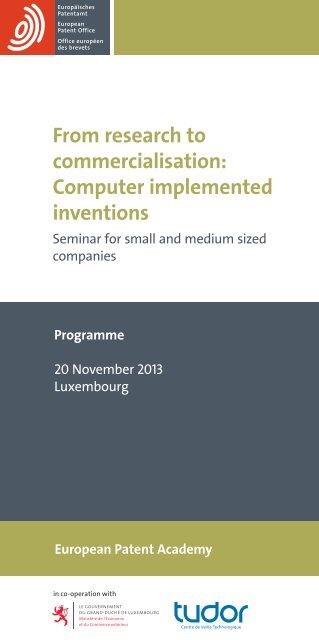 Computer implemented inventions - CRP Henri Tudor