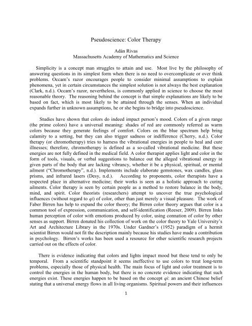 Pseudoscience: Color Therapy - the Scientia Review