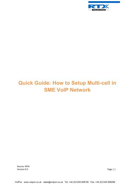 RTX RTX8630 Quick Guide (PDF)