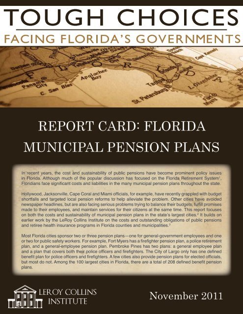 report card: florida municipal pension plans - Florida League of Cities