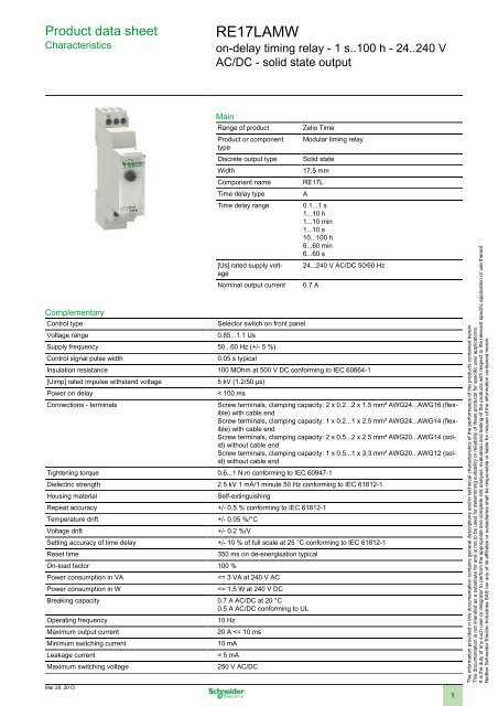 RE17LAMW - Schneider Electric