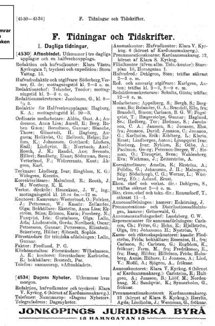 F. Tidningar och Tidskrifter.