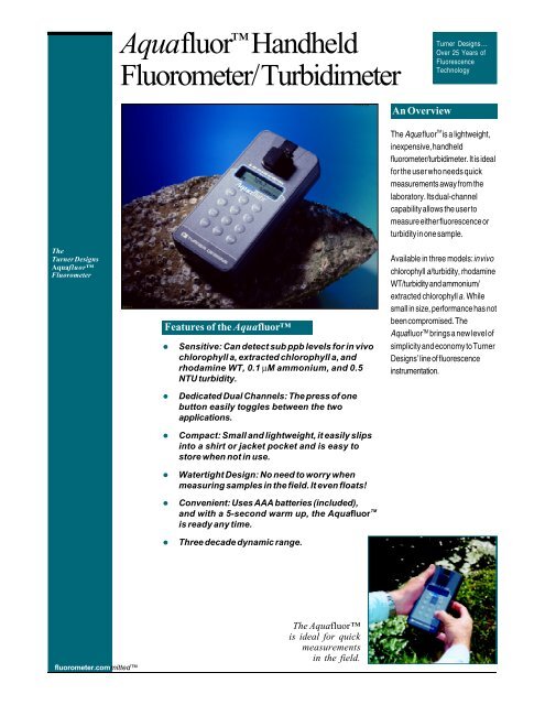 Aquafluorâ ¢ Handheld Fluorometer/Turbidimeter