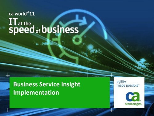 Business Service Insight Implementation - CA