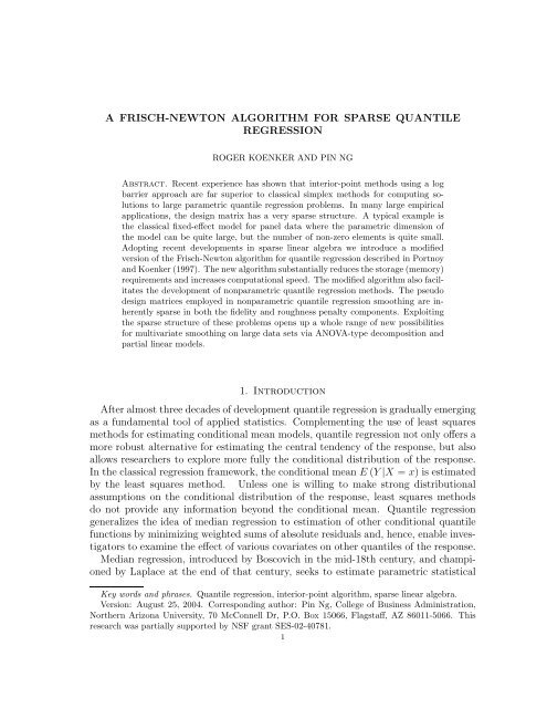 A Sparse Frisch Newton Algorithm For Quantile Regression 7581