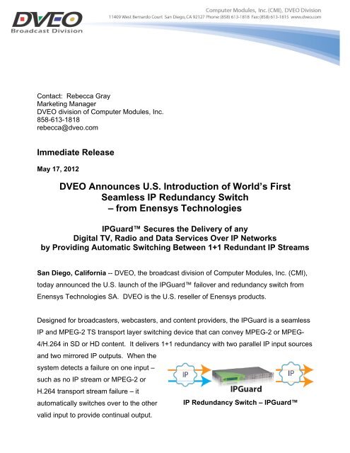 DVEO Introduces IPGuard - Dveo.com